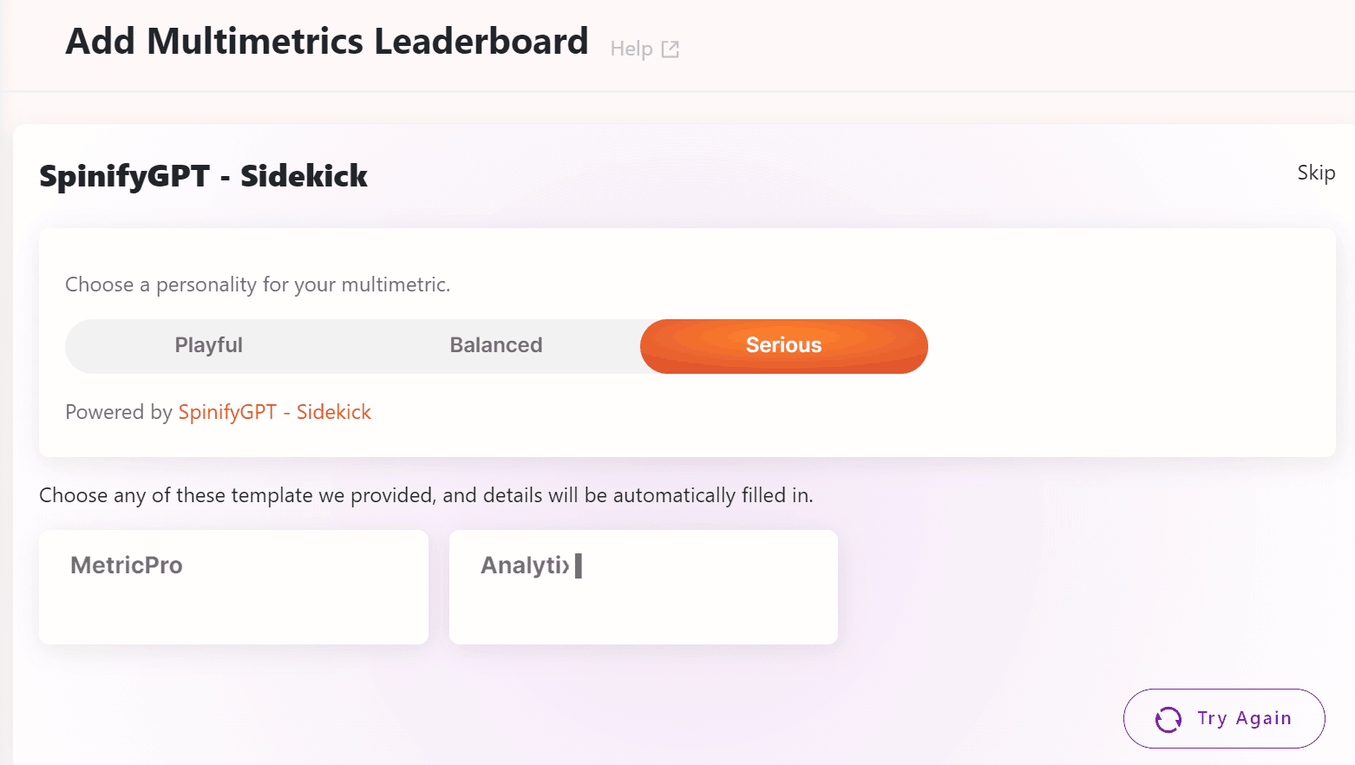 Create a Multimetric Leaderboard