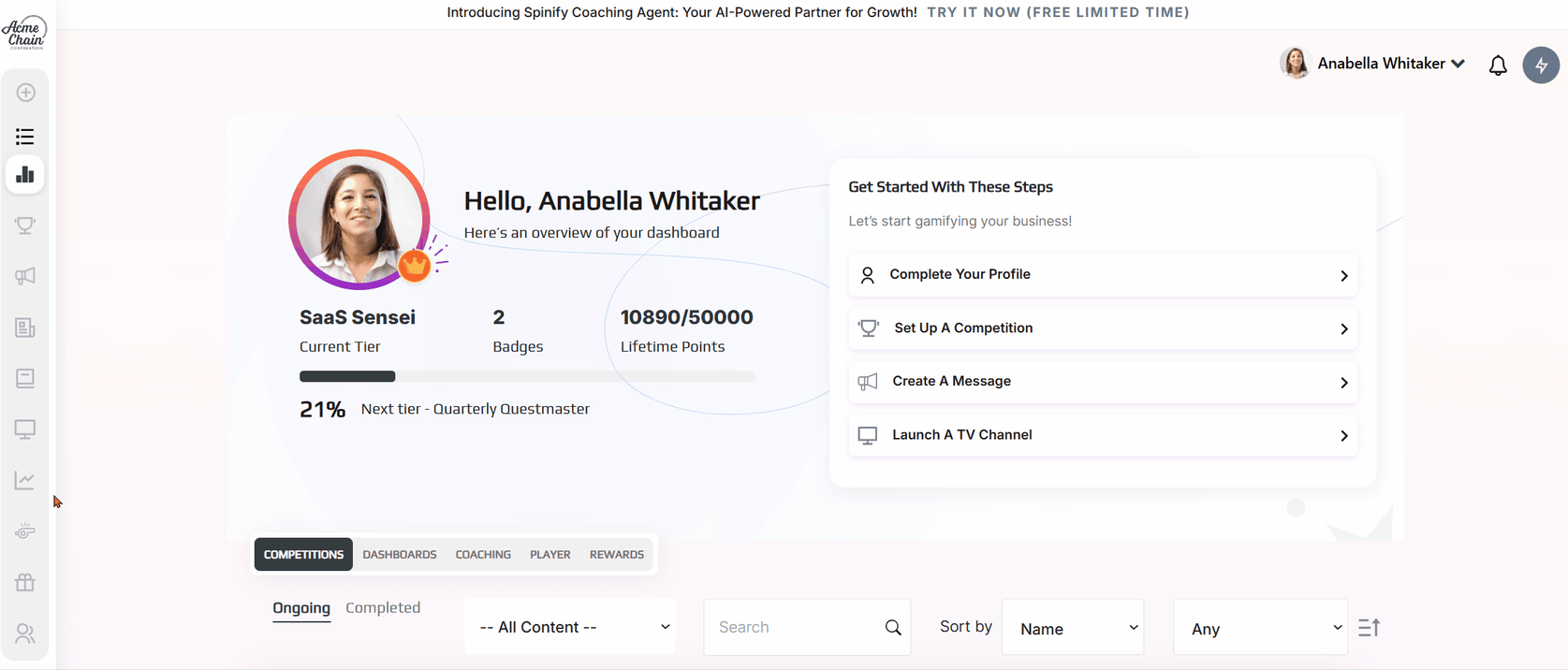 How To Set Up A Spinify AI Coaching Agent Session